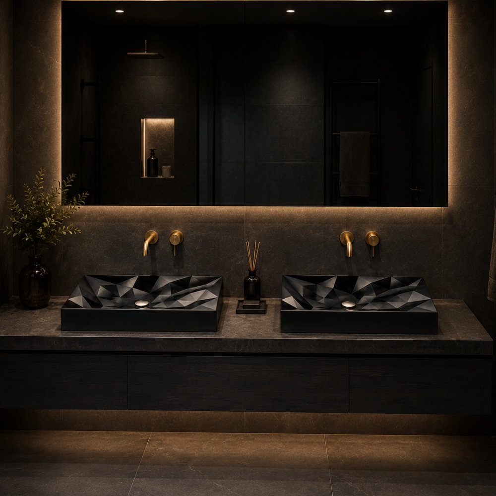 Sternhagen Kristall Large Sani Quartz Countertop Basin – Black | The ...